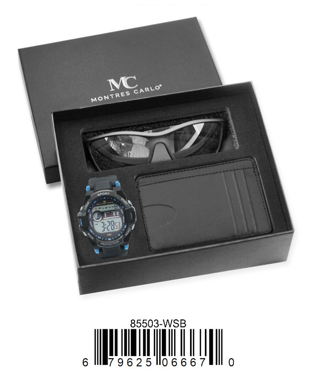 85503-WSB-Digital Watch, Card Clip, Polarized Sunglass in G-2028 Gift ...