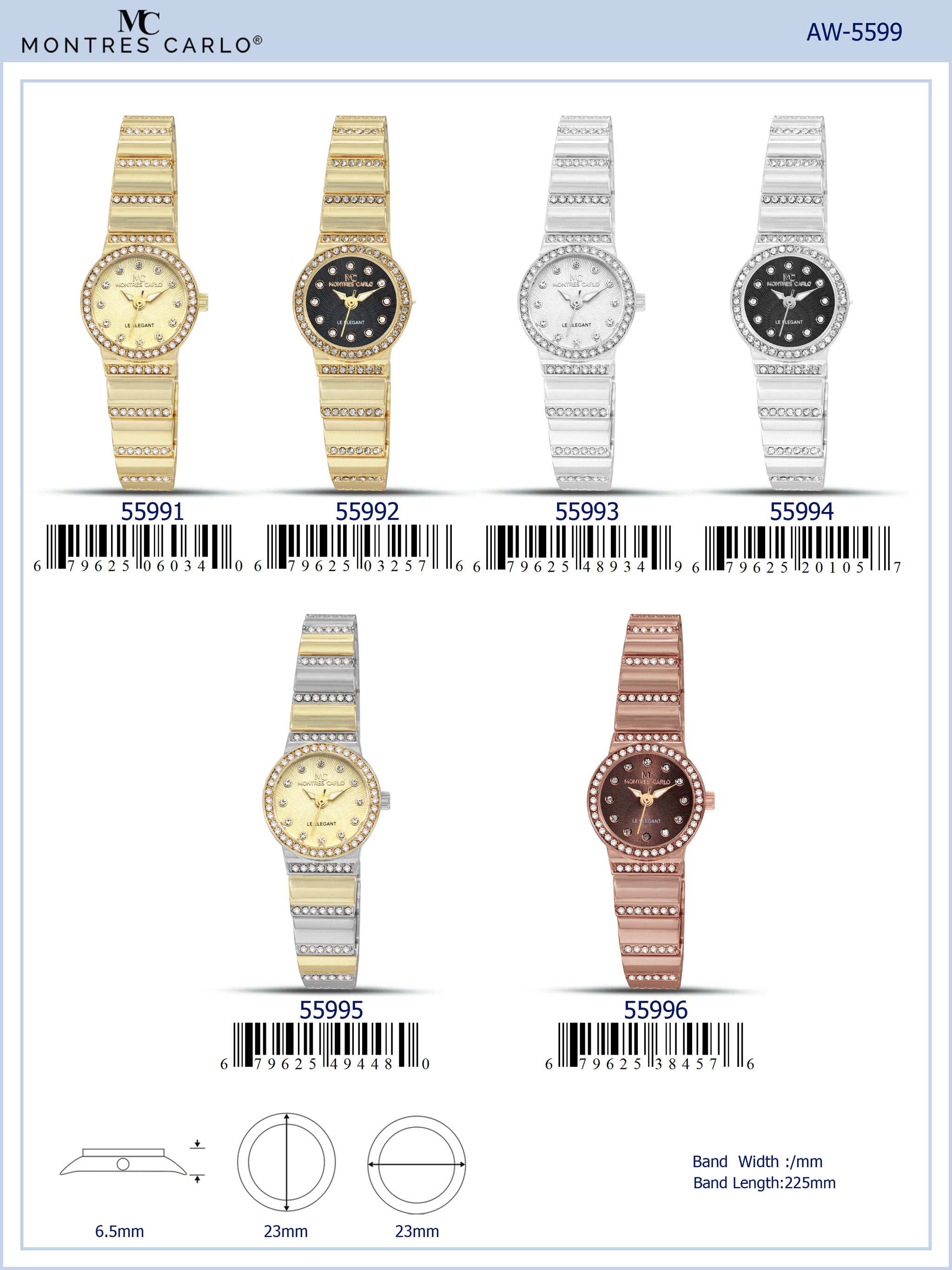 5599-Montres Carlo Bracelet Watch – AkzanWholesale