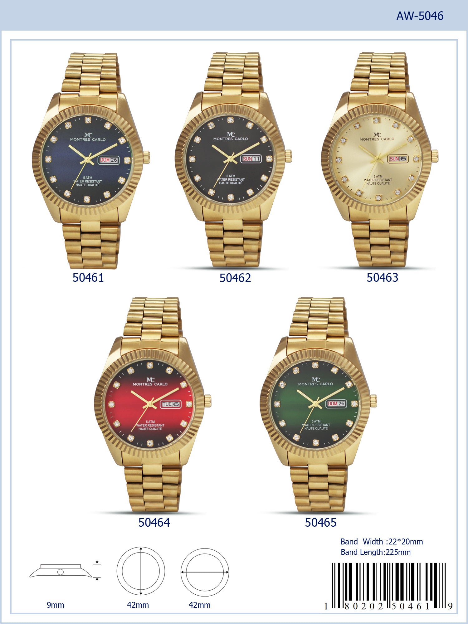 5046 - Metal Band Day and Date Watch – AkzanWholesale